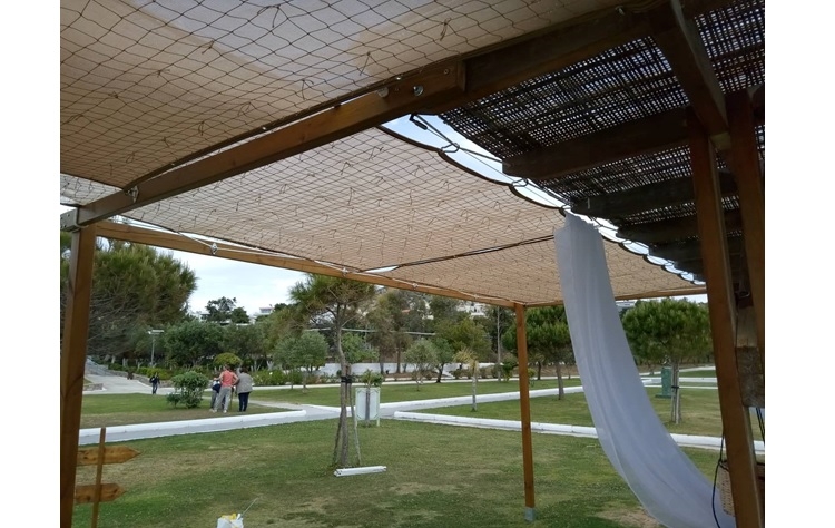 ΔΙΧΤΥ ΣΚΙΑΣΗΣ ΜΕ ΡΕΛΙ | ΤΟΠΟΘΕΤΗΣΗ ΣΕ ΠΕΡΓΚΟΛΑ | Εcoshadow.gr
