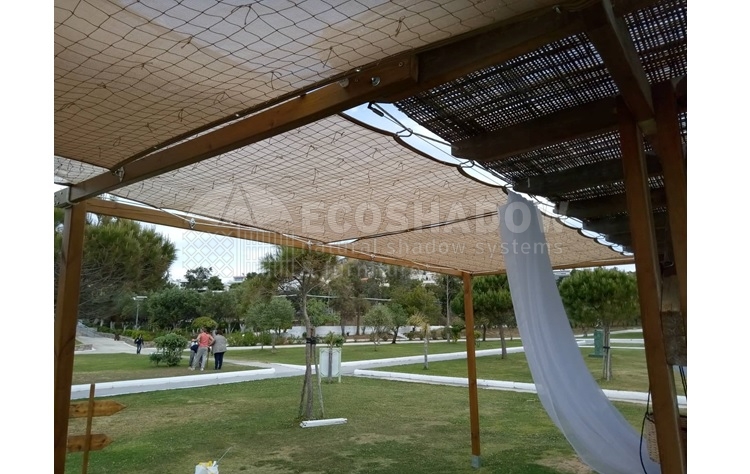 ΔΙΧΤΥ ΣΚΙΑΣΗΣ ΜΕ ΡΕΛΙ | ΤΟΠΟΘΕΤΗΣΗ ΣΕ ΠΕΡΓΚΟΛΑ | Εcoshadow.gr
