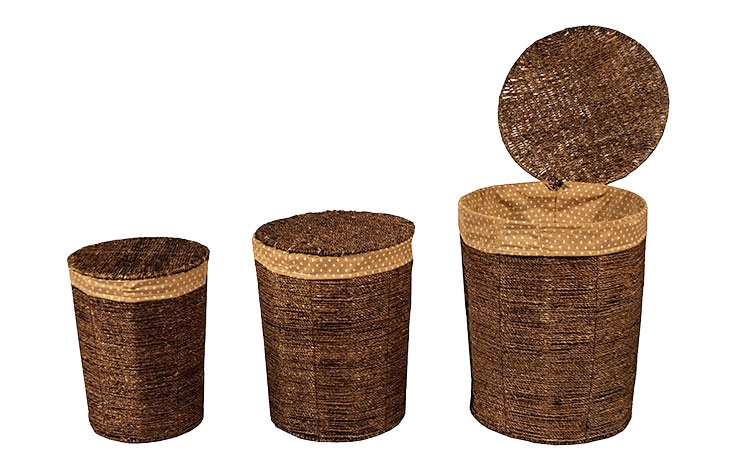 ΚΑΛΑΘΙ ΑΠΛΥΤΩΝ ΜΕ ΥΦΑΣΜΑ ΧΡΩΜΑ ΚΑΦE - MEDIUM O38cm x(Y)47cm | Εcoshadow.gr
